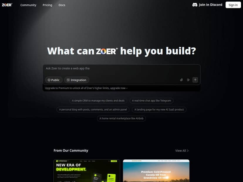 Zoer Review – Build Web Apps Easily with AI